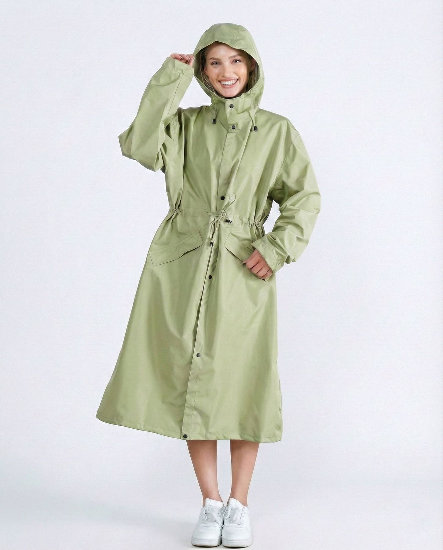 Жіночий дизайнерський плащ-тренч Nordvik Lady Trench Matcha Green ...